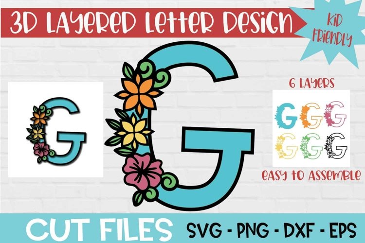 Floral Letter G 3d Layered Paper Craft