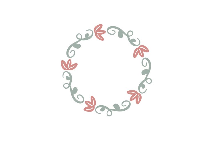 Floral Monogram Frame SVG Cut File (1525022)