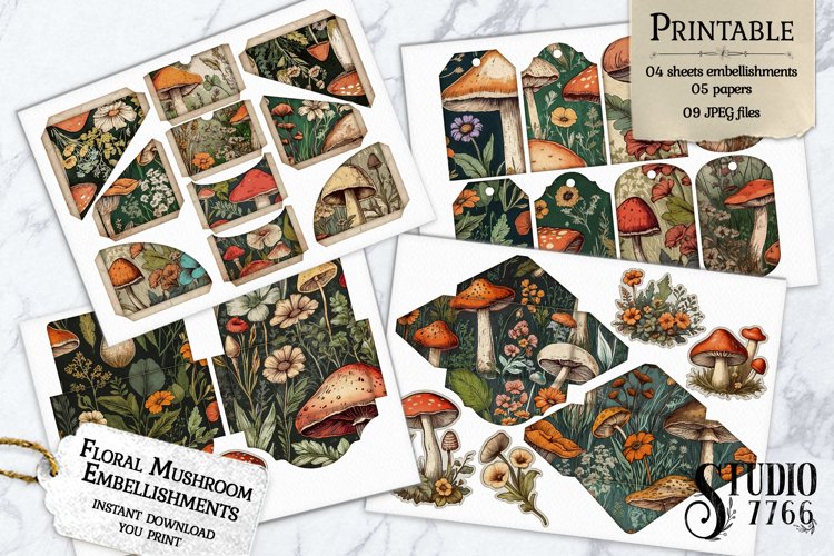 Floral Mushroom Embellishments