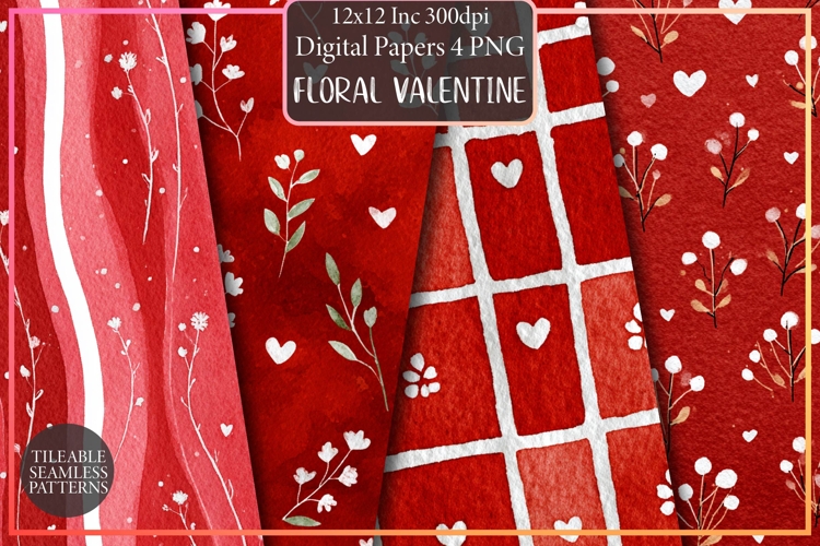 Floral Valentine Pattern Heart Paper