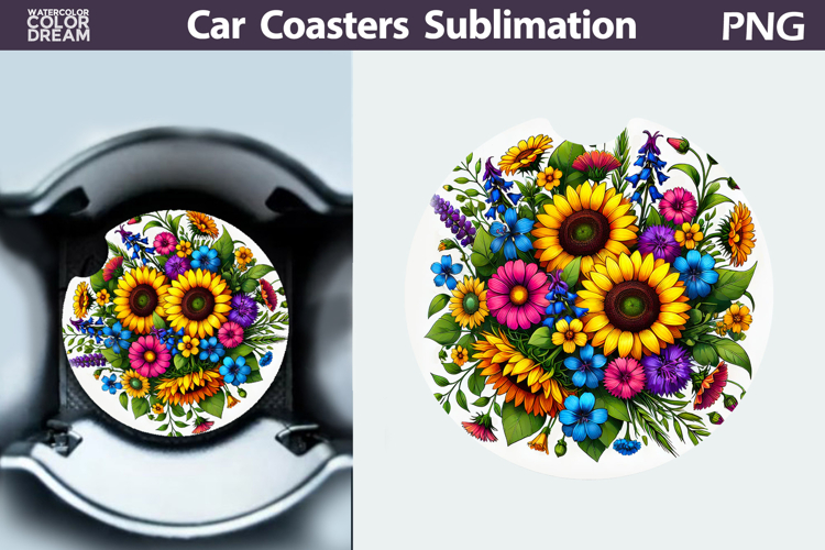 Wildflowers Car Coaster | Sunflowers Car Coaster (5349605)