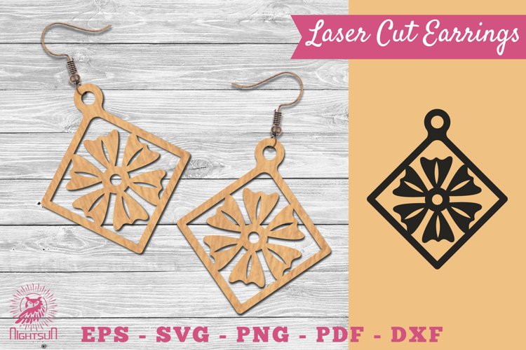 Flower Laser Cut Earrings SVG 8