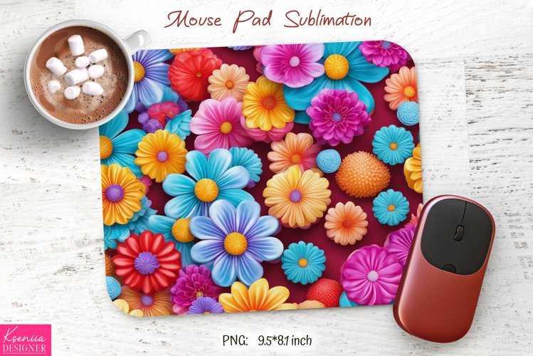 Bright Meadow Flowers Design|Flower Mouse Pad (3522362)