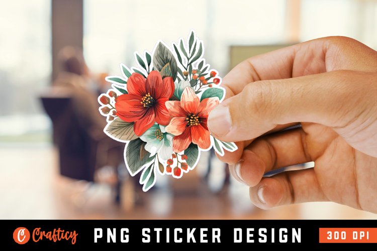 Flower Printable Sticker,Printable Sticker,Botanical Sticker