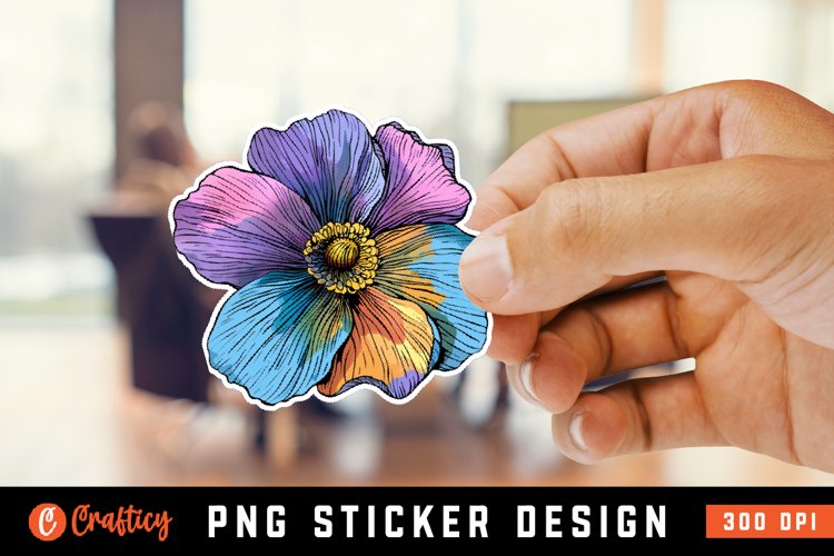 Flower Printable Sticker,Printable Sticker,Botanical Sticker