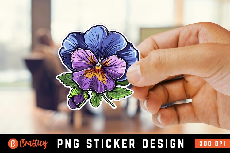 Pansy Flower Sticker