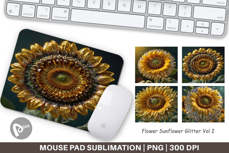 Mouse Pad Flower Sunflower Glitter (3589295)