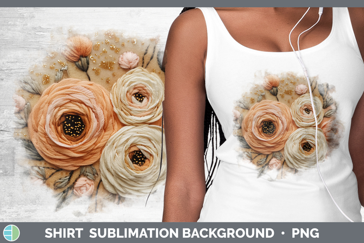 Flowers 01 Embroider Ranunculus Shirt Sublimation Sublimatio