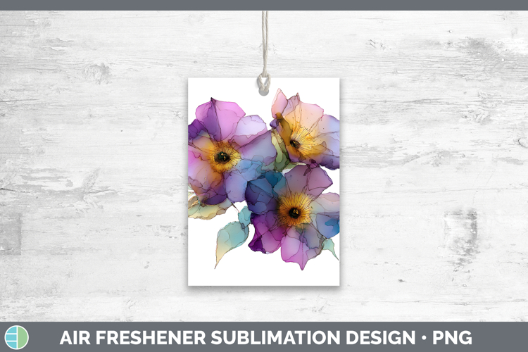 Petunia Flowers 02 Alcohol Ink Air Freshener Sublimation Des