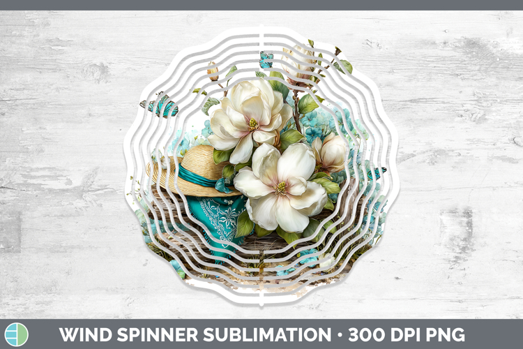 Magnolia Wind Spinner Flowers 02 Bandana Summer Sublimation
