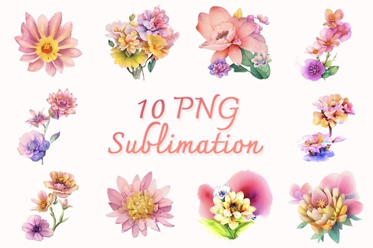Flowers 10 Clipart PNG Sublimation