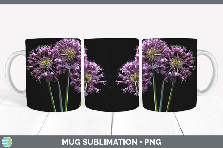 Flowers Allium Mug Wrap Sublimation Coffee Cup Designs