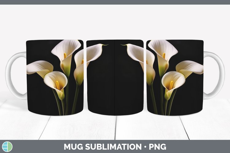 Flowers Calla Lily Mug Wrap Sublimation Coffee Cup Designs