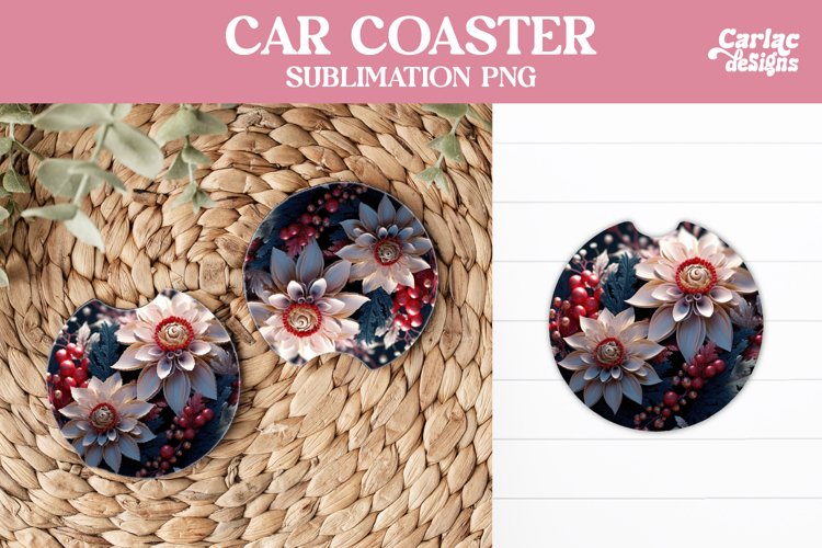 Flowers Car Coaster, 3D Car Coaster