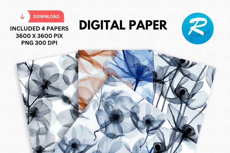 Flowers Digital Paper, Flowers Background