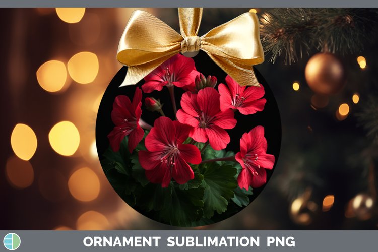 Flowers Geranium Ornament Sublimation Bauble Designs