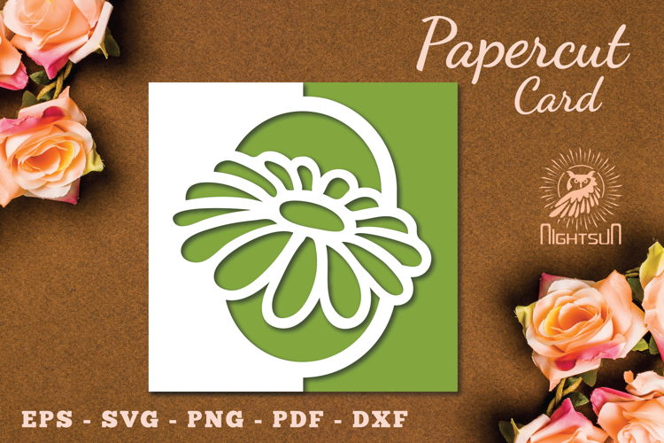 Flowers Papercut Card SVG (6456637)