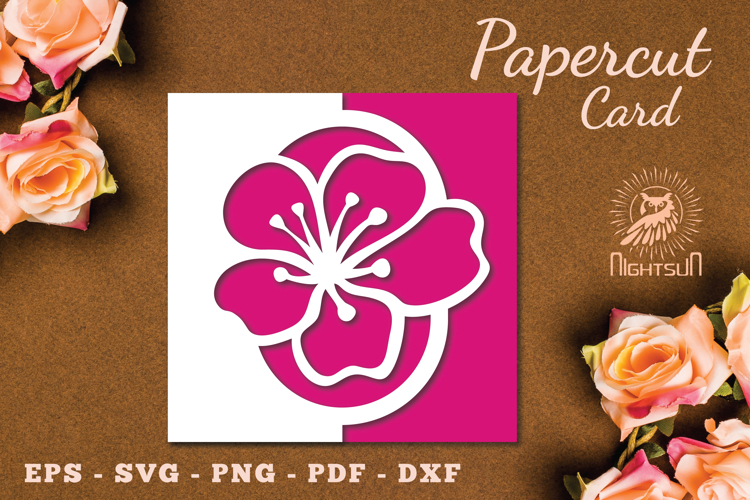 Flowers Papercut Card SVG (6456638)