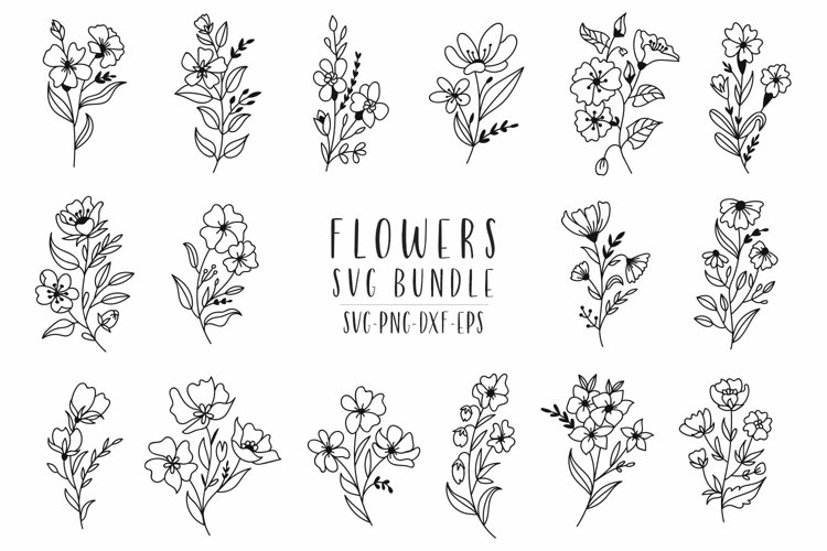 Flowers SVG Bundle - Botanical SVG - Florals (1787781)