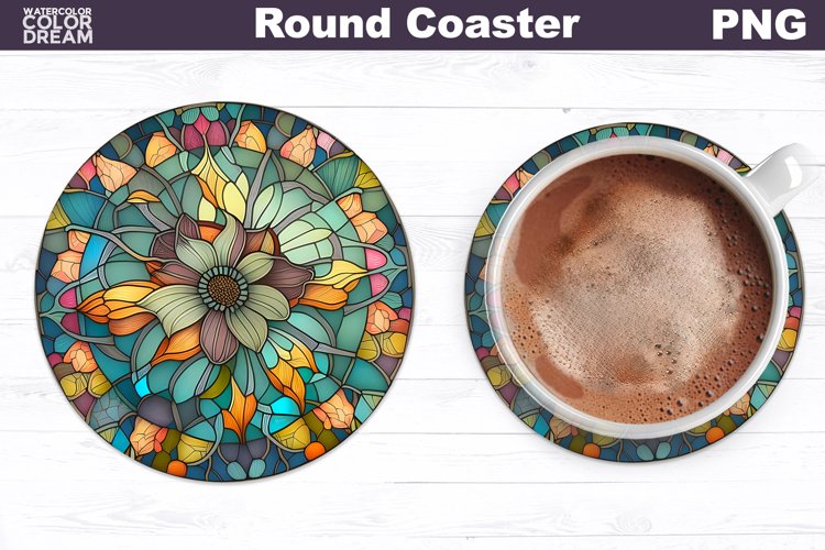 Flowers Coaster | Round Coaster Sublimation (3535981)