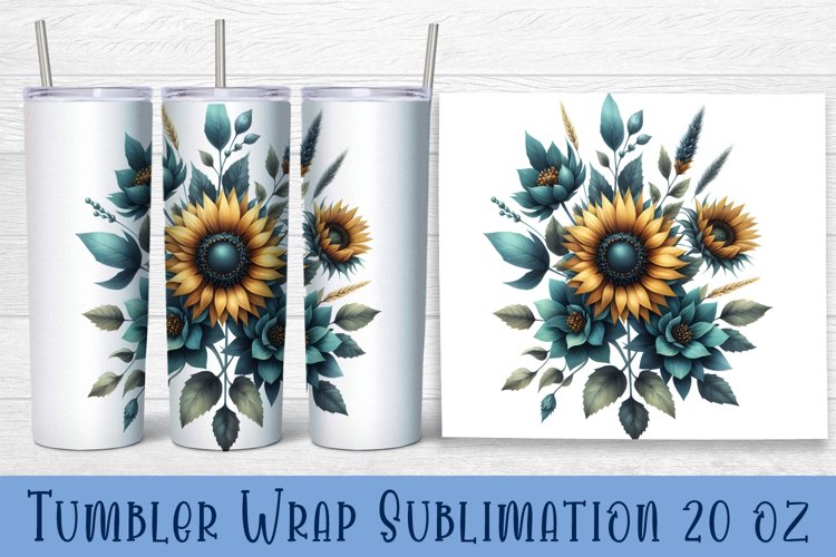 Floral Tumbler. Watercolor Flower Tumbler Wrap (5156632)