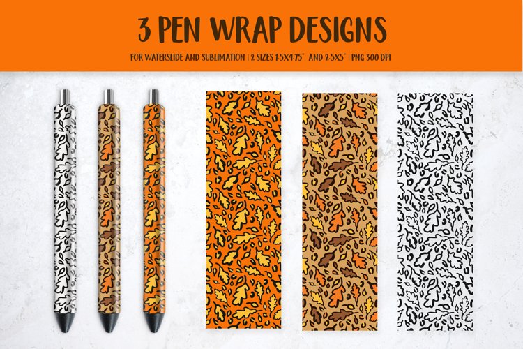 Fall Oak Leaves Pen Wrap Sublimation or Waterslide (2136130)