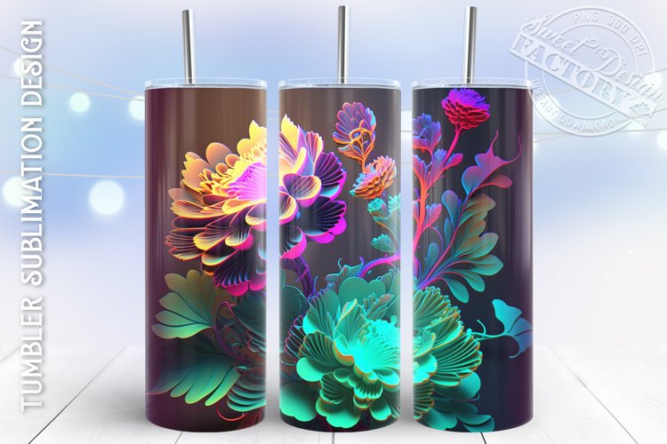 3D tumbler wrap BUNDLE, 3D flowers tumbler design