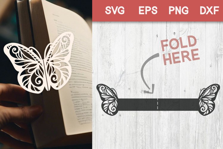 Butterfly Cutout Bookmark SVG