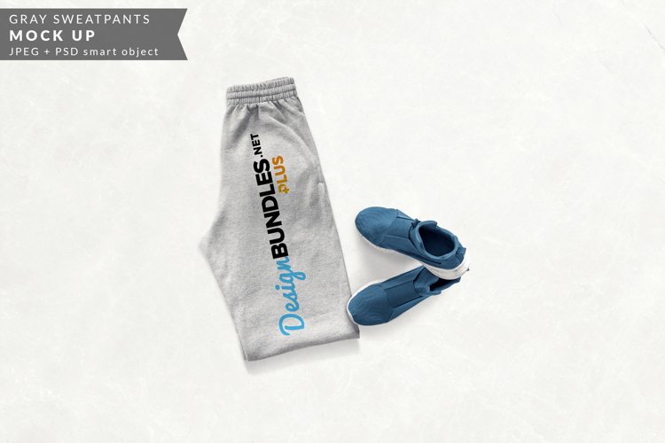 Folded Sweatpants with Sneakers | Apparel Mock up