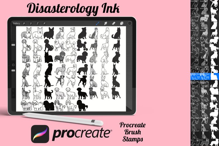 Cartoon Dogs, Outlines & Silhouette Procreate (2289845)