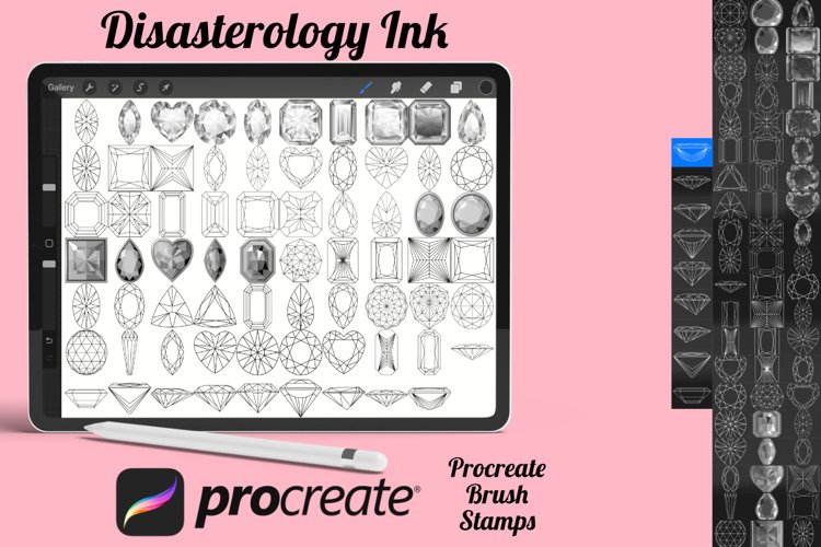 Diamonds Set 1 Procreate Brush Stamps, 69 Diamonds