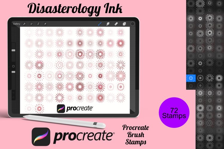 Fireworks Set 2 Procreate Brush Stamps, 72 Firework Stamps