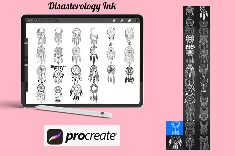 Dreamcatchers Procreate Brush Stamps, 22 Dream Catchers