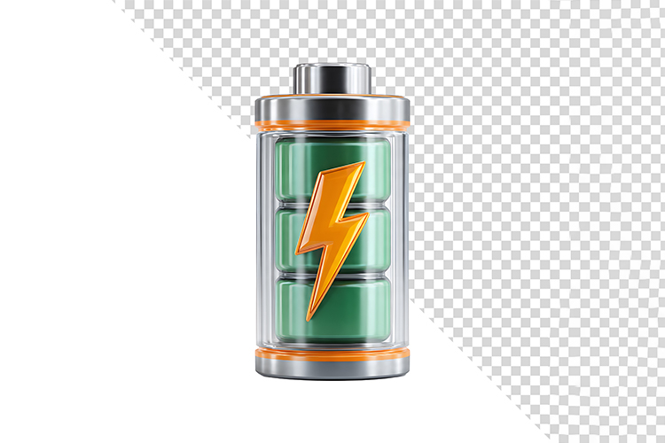 3D Glossy Green Battery Charging Icon