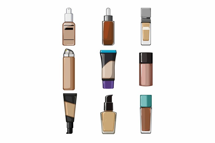 foundation cream set cartoon vector illustration (2479921)