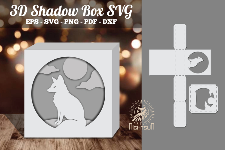 Fox 3D Papercut Shadow Box SVG (6458879)