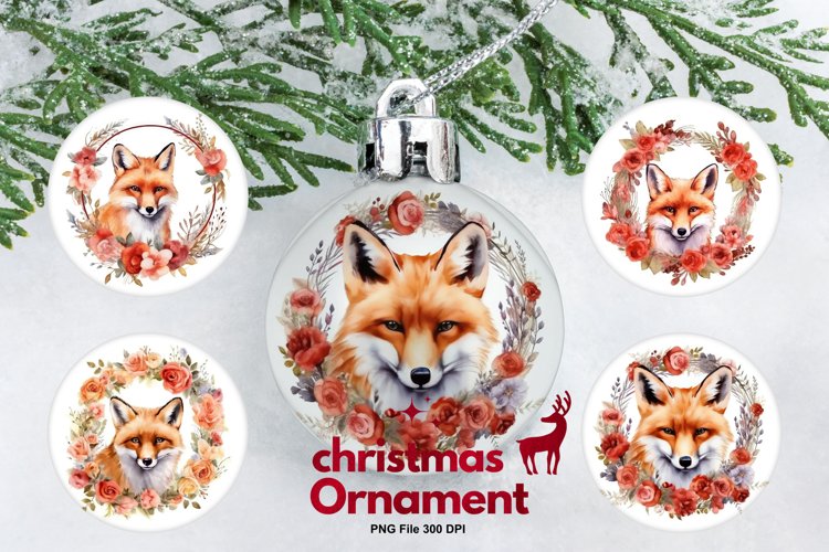 Fox Flower Ornament Circle Fox Christmas Tree (2787541)