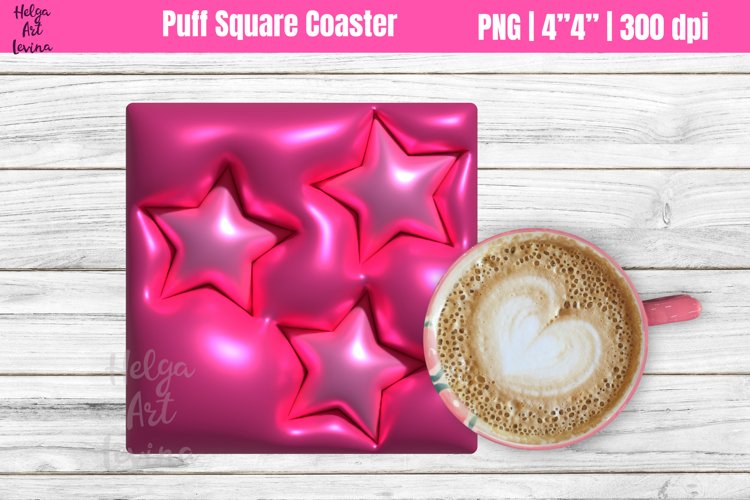 3D Puff Square Coaster Sublimation