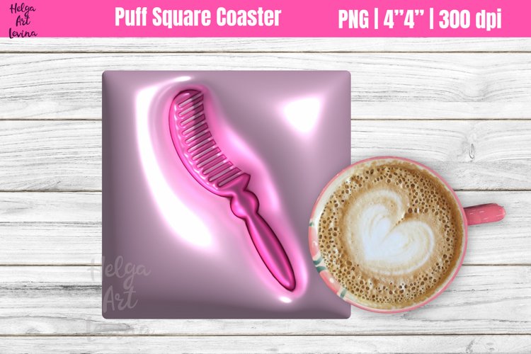 3D Puff Square Coaster Sublimation