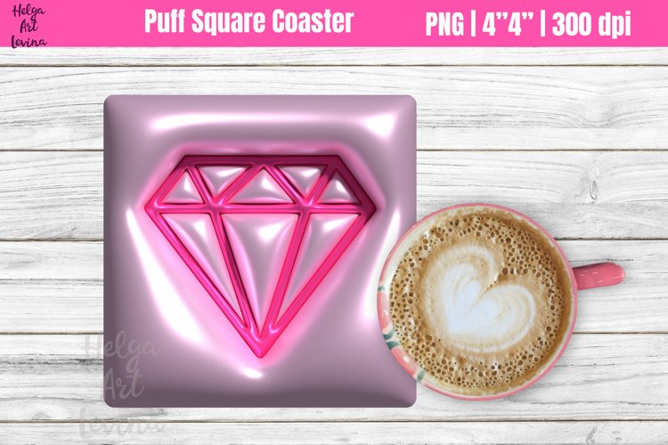3D Puff Square Coaster Sublimation