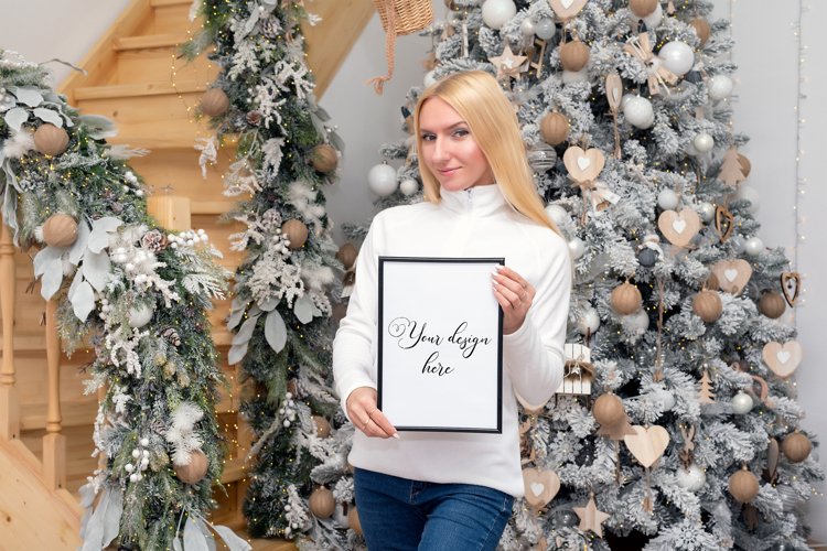 Christmas Frame Mockup. Holiday mockup