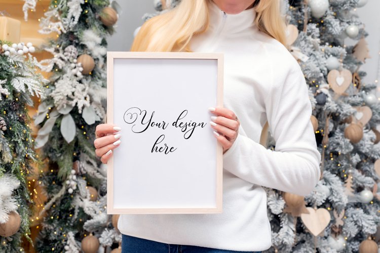 Christmas Frame Mockup. Holiday mockup