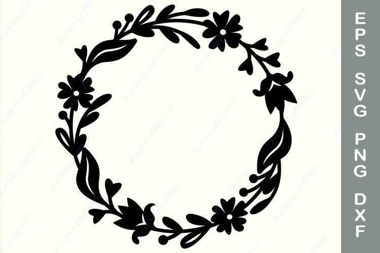 Cake topper frame svg, Floral wreath svg, Flower border svg (1270729 ...