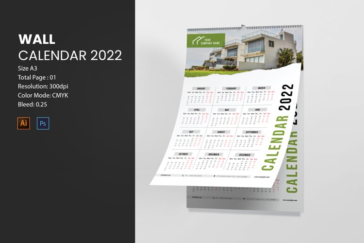Wall Calendar 2022 (1669110) | Customizable Templates | Design Bundles