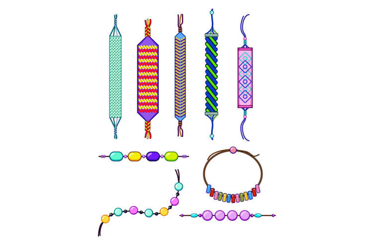friendship bracelet set cartoon (6565726)