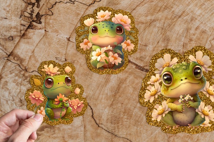 Frogs Stickers - Set of 3 PNG PLUS 3 Sticker Sheets