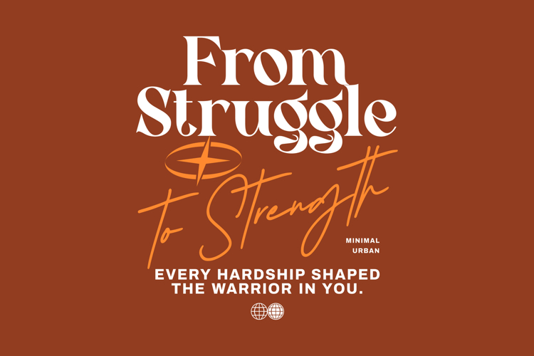 From Struggle to Strength Urban Typography T-shirt Design
