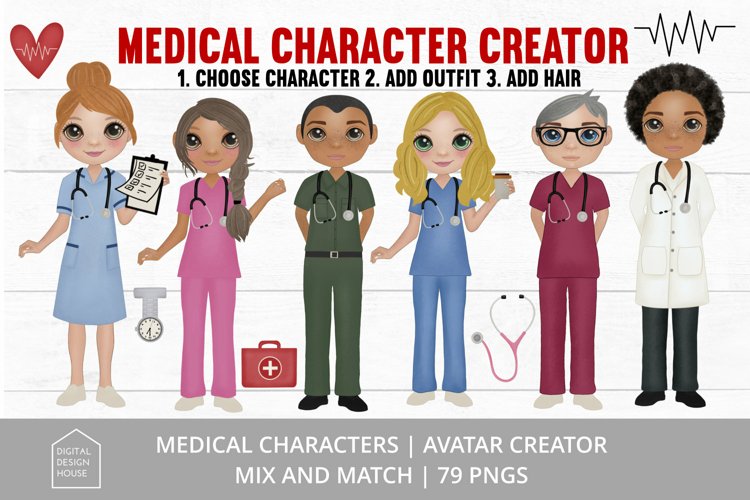 Medical Worker | Nurse | Doctor Avatar Character Creator