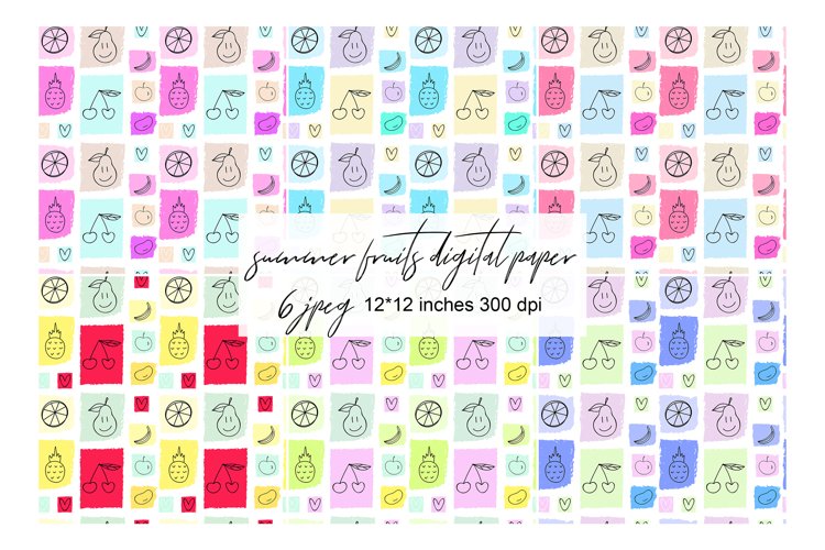 Fruits Digital Paper. Fruits Seamless Patterns. (3316028)