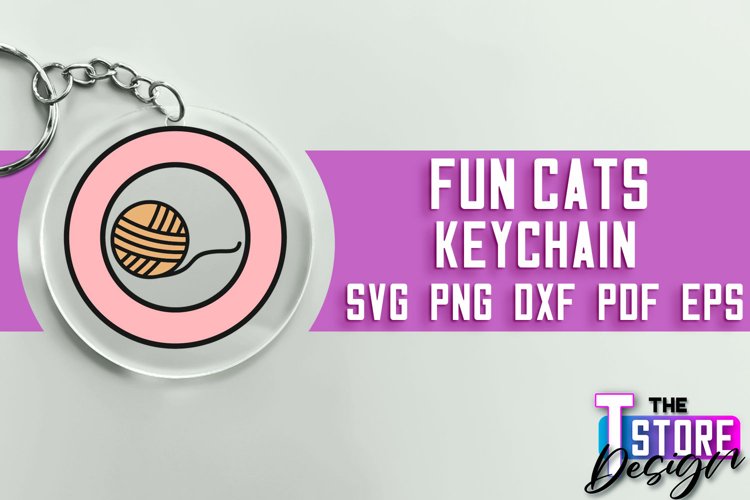 Fun Cats Keychain SVG Design | Happy Quotes | SVG (3203053)